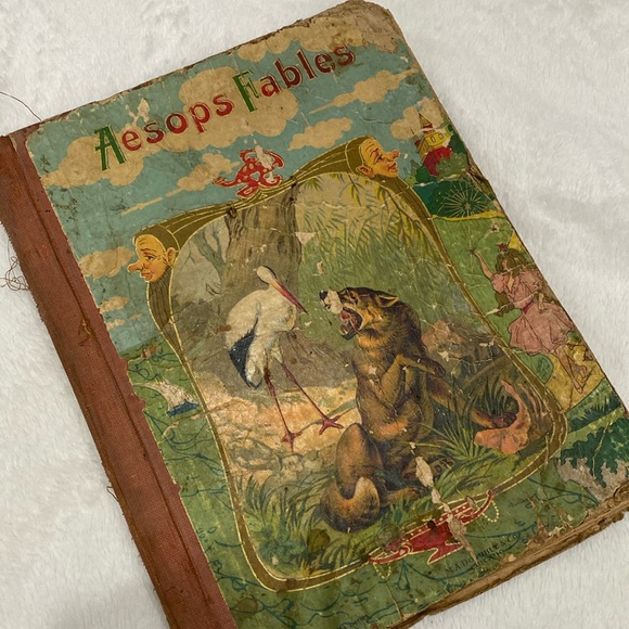 Vintage | Accents | Super Old Aesops Fables Book Vintage Antique ...